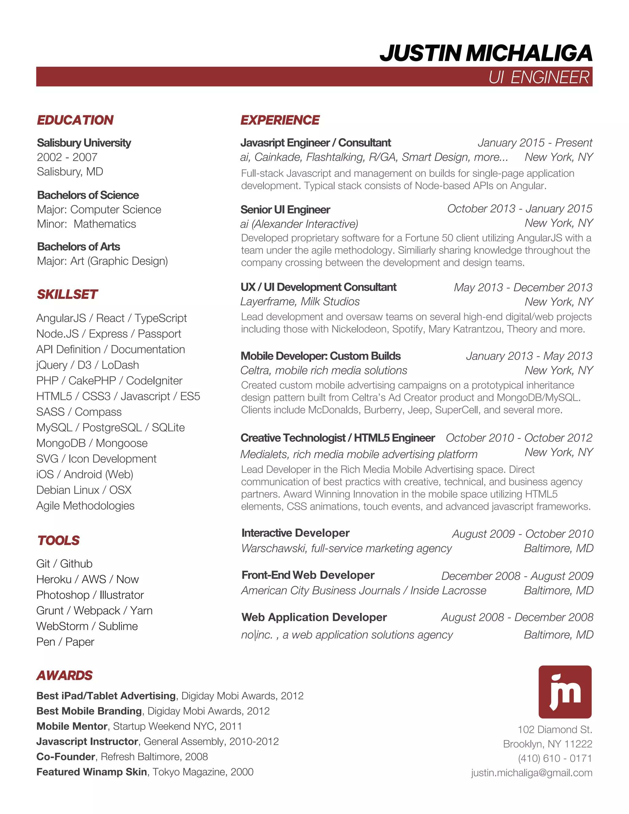 Resume of Justin Michaliga: 2017 | PDF