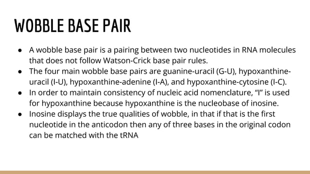 Genetic code properties and Wobble hypothesis.pptx | Programming Languages | Computing