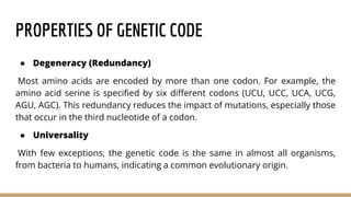 Genetic code properties and Wobble hypothesis.pptx