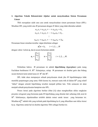 TEKNIK REKONSTRUKSI ALJABAR UNTUK MENYELESAIKAN SISTEM PERSAMAAN LINEAR ...