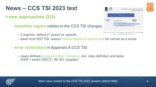 Main news related to the CCS TSI 2023 (2023/1695) | PDF