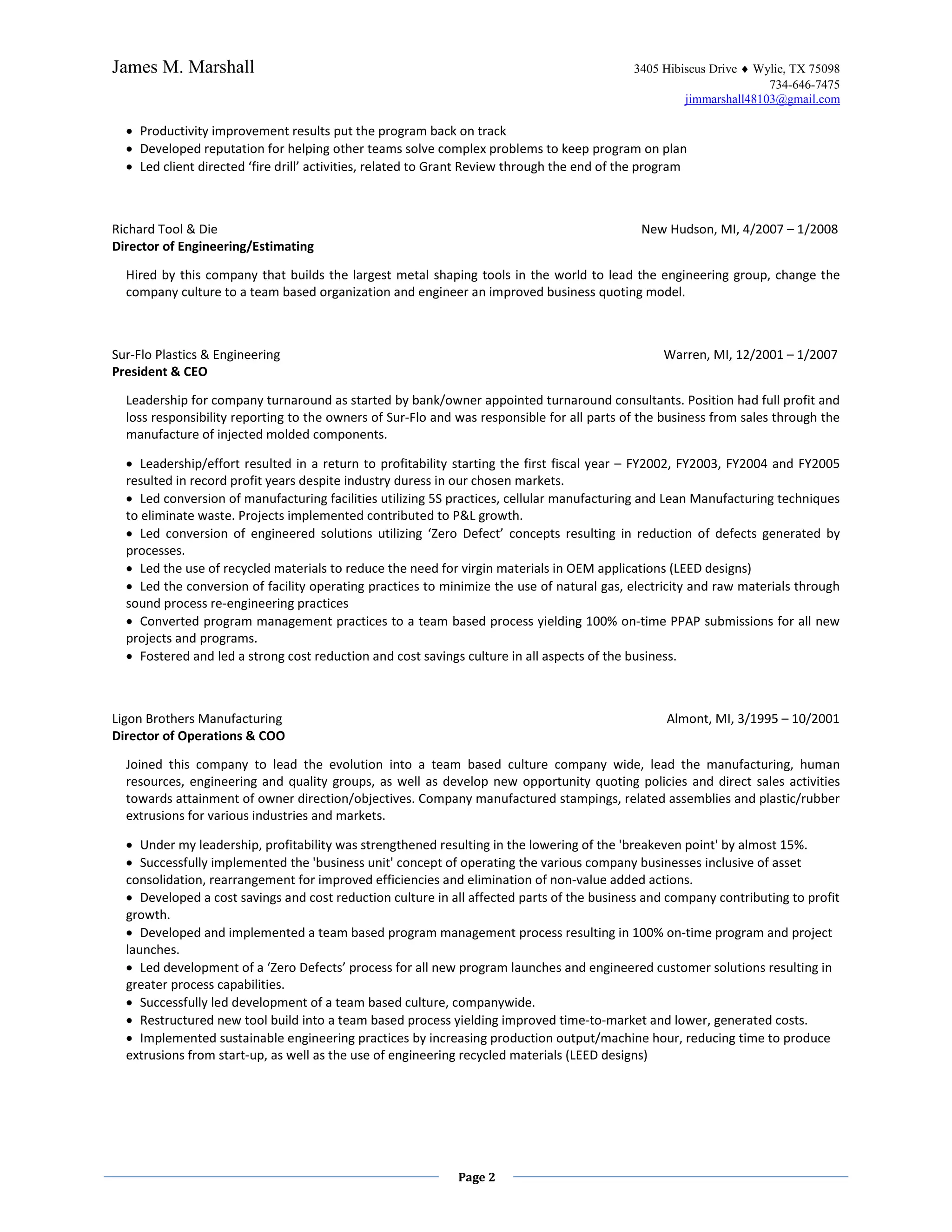 J marshall resume 010912 | PDF