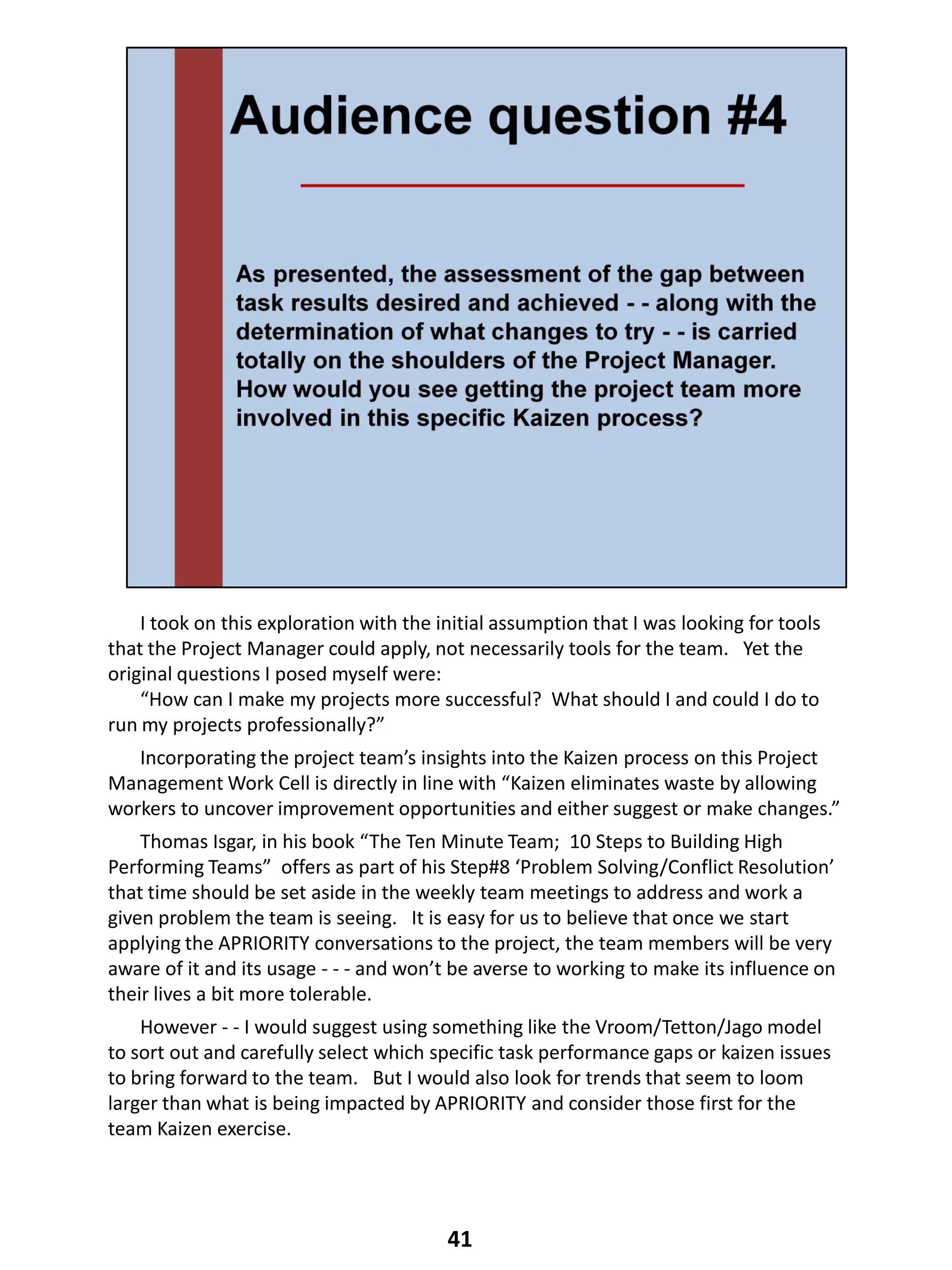 Kaizen, Nemawashi and a Project Management Work Cell | PDF