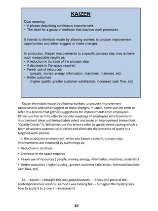 Kaizen, Nemawashi and a Project Management Work Cell | PDF