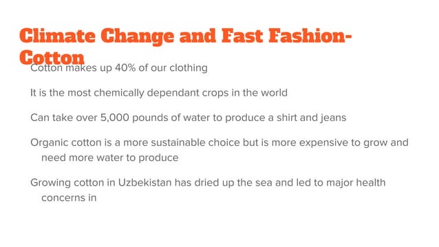 Climate change and fast fashion | PPTX