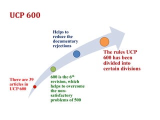 A STUDY ON PROVISIONS OF UCP 600 AND COMPARISON WITH UCP 500 | PPTX