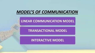 Models of communication (linear model ) | PPTX