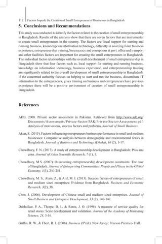 Factors Impede the Creation of Small Entrepreneurial Businesses in Bangladesh | PDF