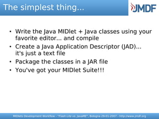 JavaME Development Workflow - JMDF 2007 | PDF
