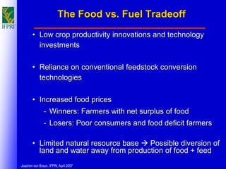 FOOD VS. FUEL Impacts of energy price increases on developing countries ...