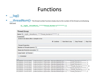 Useful JMeter functions for scripting | PPT