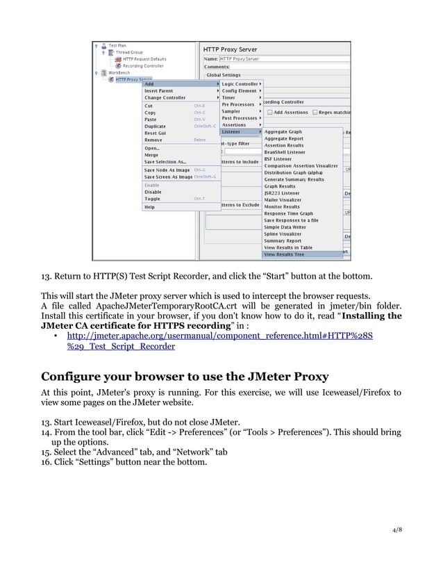 Jmeter proxy step_by_step | PDF | Web Development | Internet