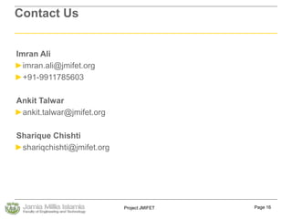 JMI FET Project Agenda | PPTX