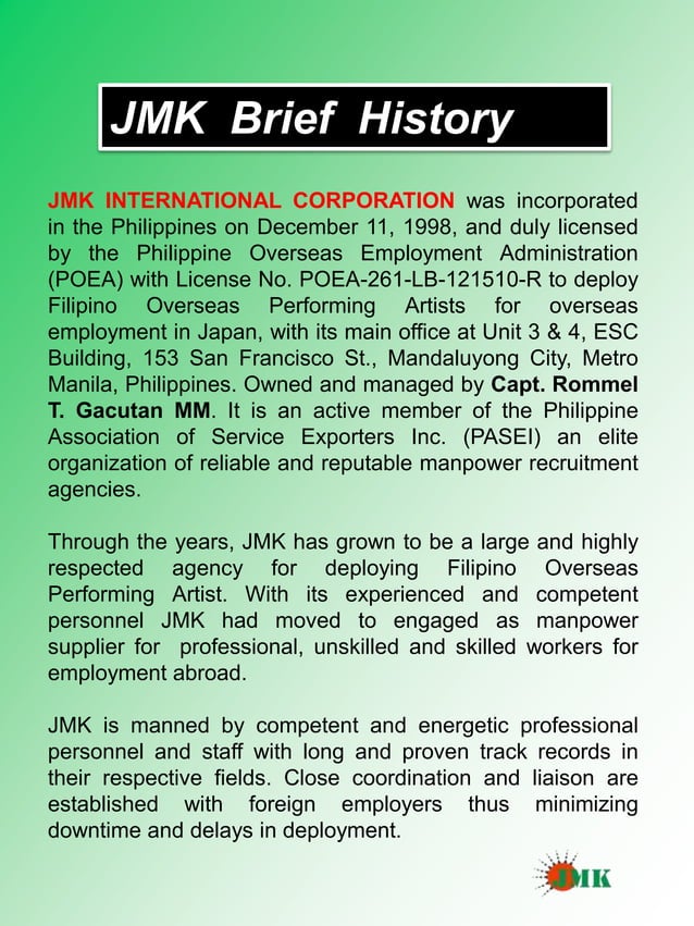 Jmk company profile | PPSX