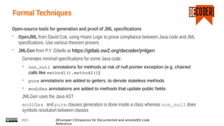 Combining formal and machine learning techniques for the generation of JML specifications | PDF