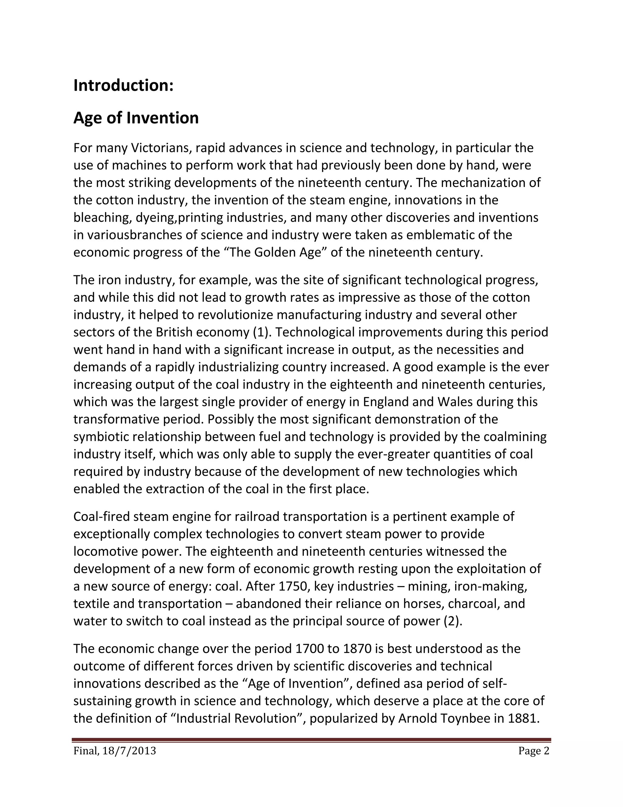 The Impact of Science & Technology on Victorian London | DOCX