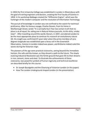 The Impact of Science & Technology on Victorian London | PDF