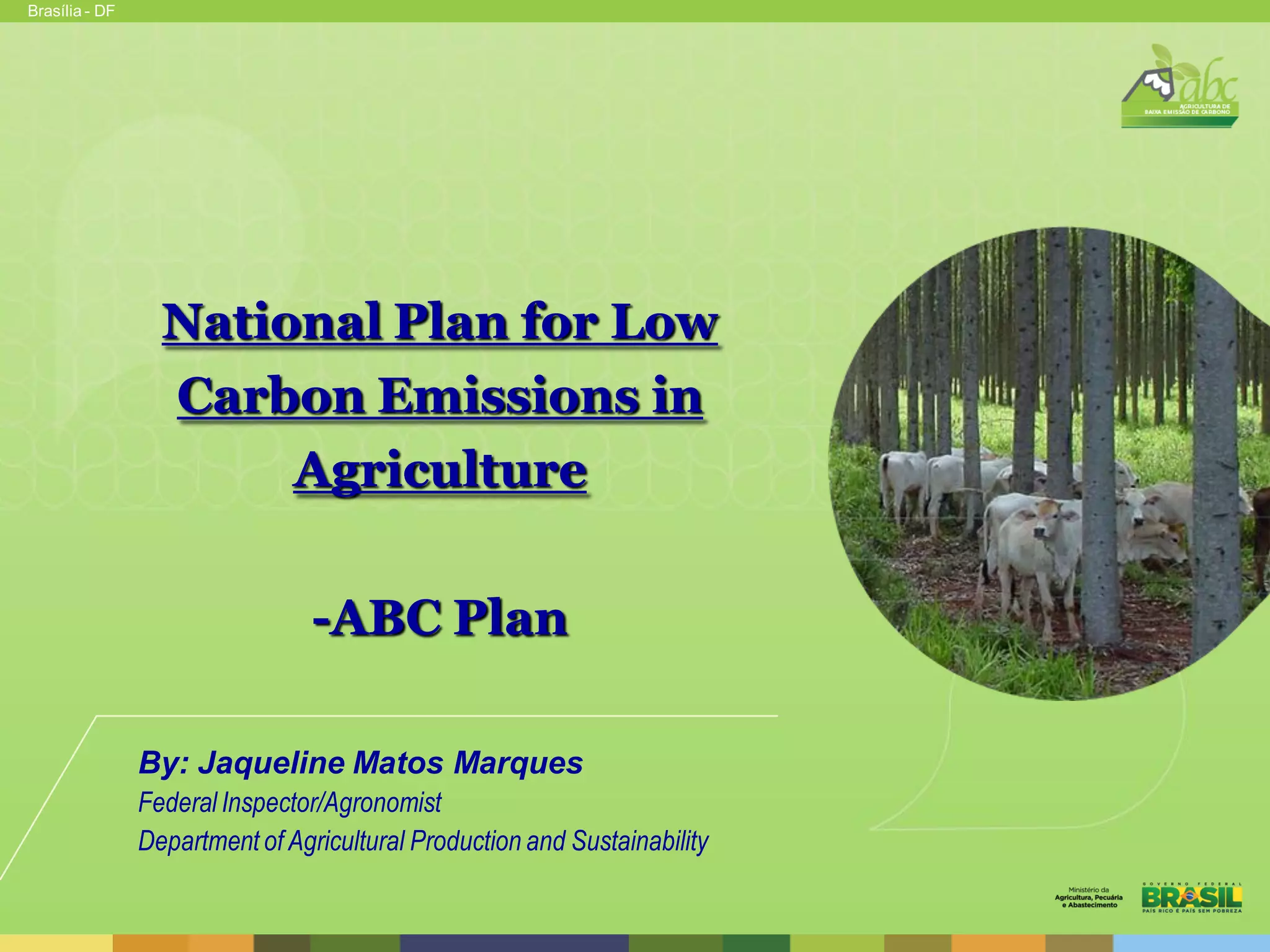 National Plan for Low Carbon Emissions in Agriculture - ABC Plan in ...