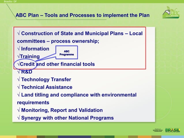 National Plan for Low Carbon Emissions in Agriculture - ABC Plan in ...