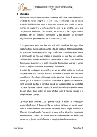 Modelado por etapas constructivas con ETABS | PDF