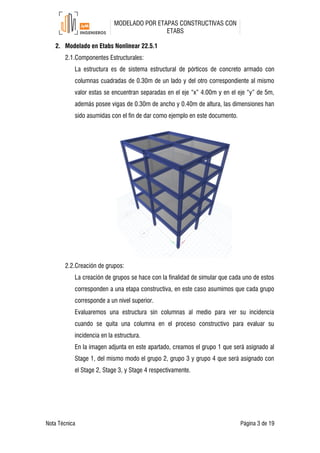 Modelado por etapas constructivas con ETABS | PDF