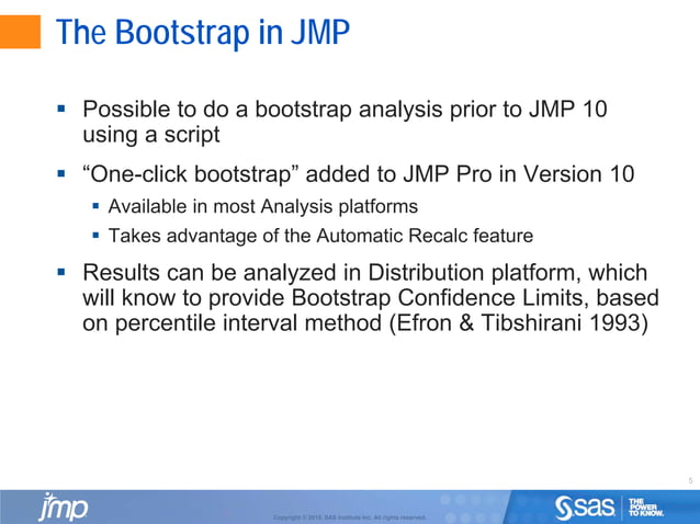 Advanced Use Cases Of The Bootstrap Method In Jmp Pro Ppt