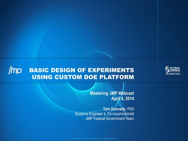 Basic Design of Experiments Using the Custom DOE Platform | PDF | Physics | Science