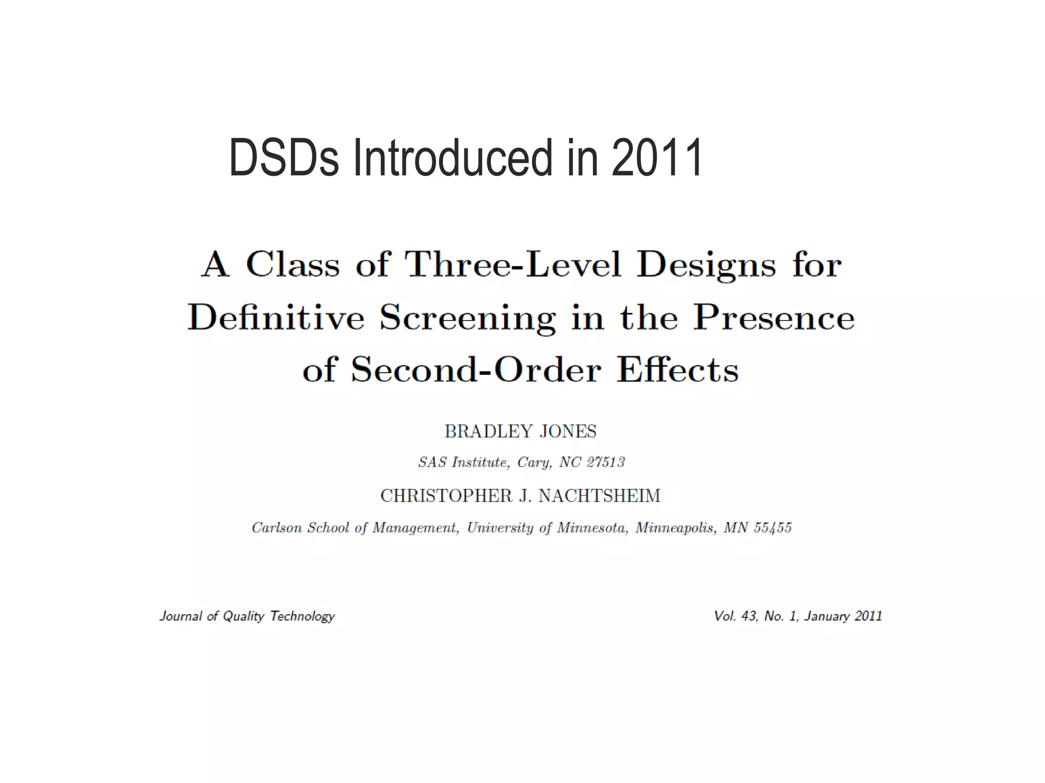 Everything You Wanted to Know About Definitive Screening Designs | PDF