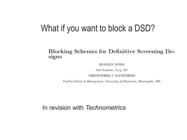 Everything You Wanted to Know About Definitive Screening Designs | PDF ...