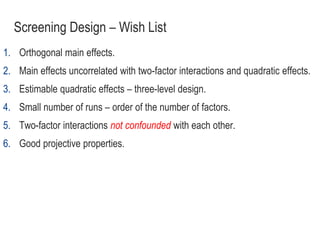Everything You Wanted to Know About Definitive Screening Designs | PDF
