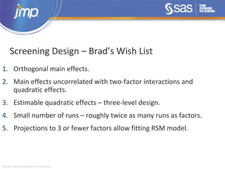 New Design of Experiments Features in JMP 11 | PDF