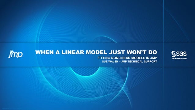 When a Linear Model Just Won't Do: Fitting Nonlinear Models in JMP | PDF