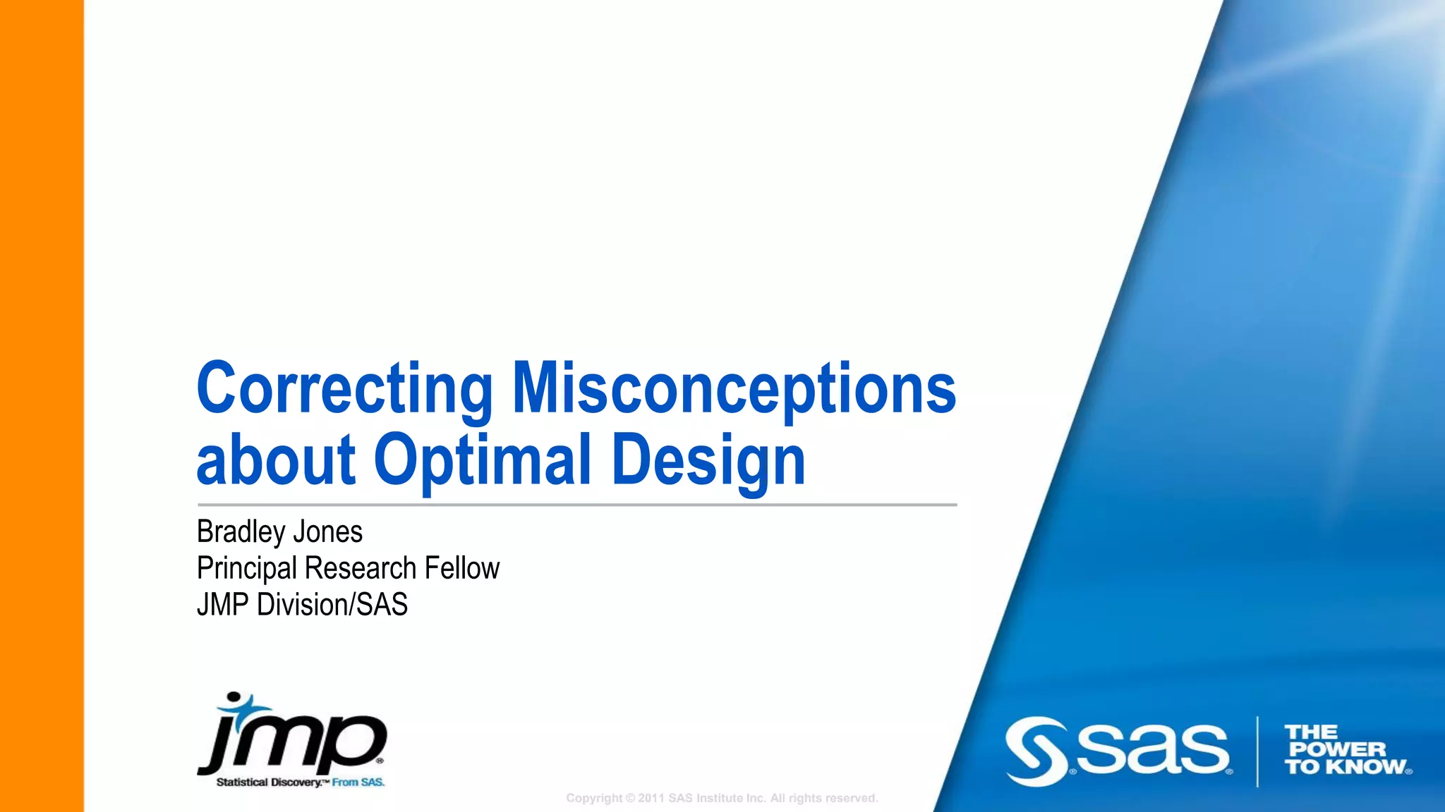 Correcting Misconceptions About Optimal Design | PPT