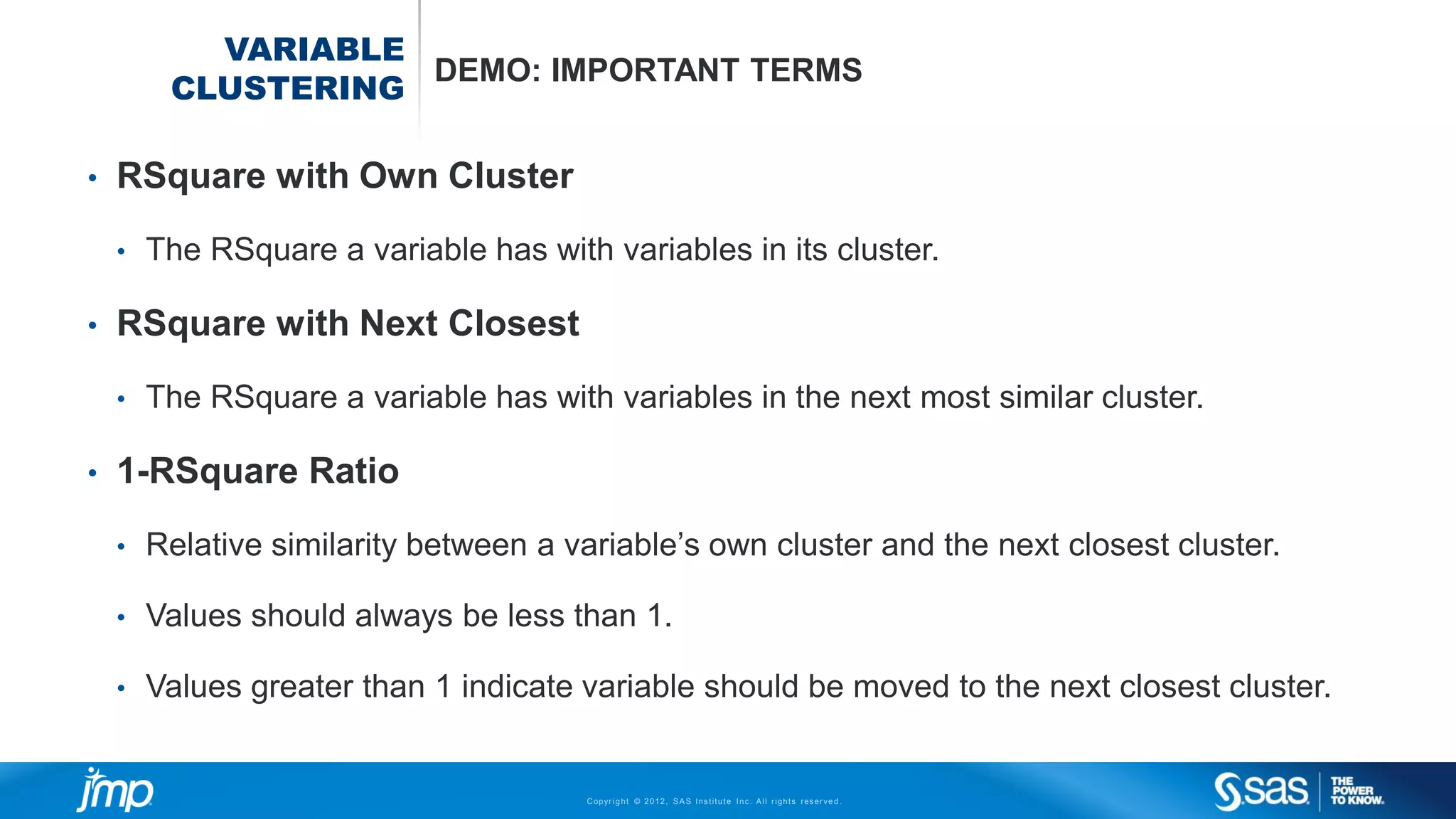 Exploring Variable Clustering and Importance in JMP | PPT
