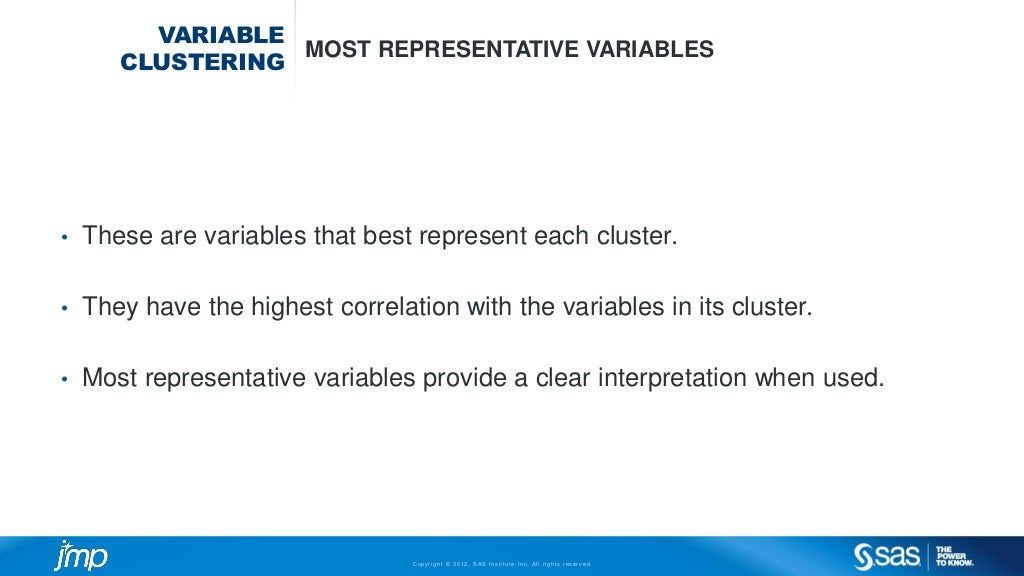 Exploring Variable Clustering and Importance in JMP Exploring Variable Clustering and Importance in JMP