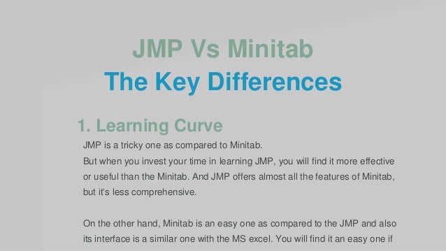 JMP vs Minitab: Which One Is Best Statistics Software For You | PPT