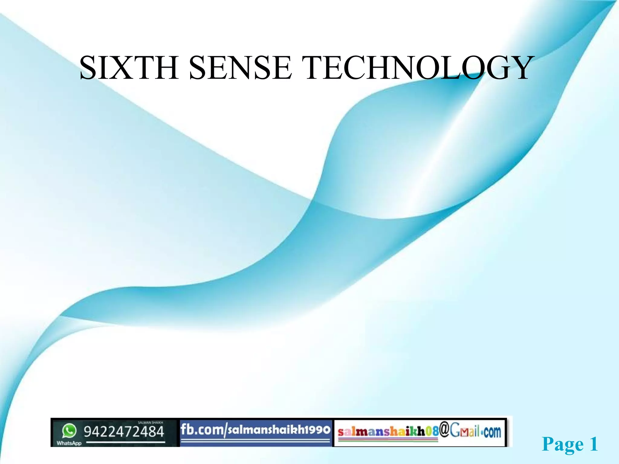 43 sixth sense technology | PPT
