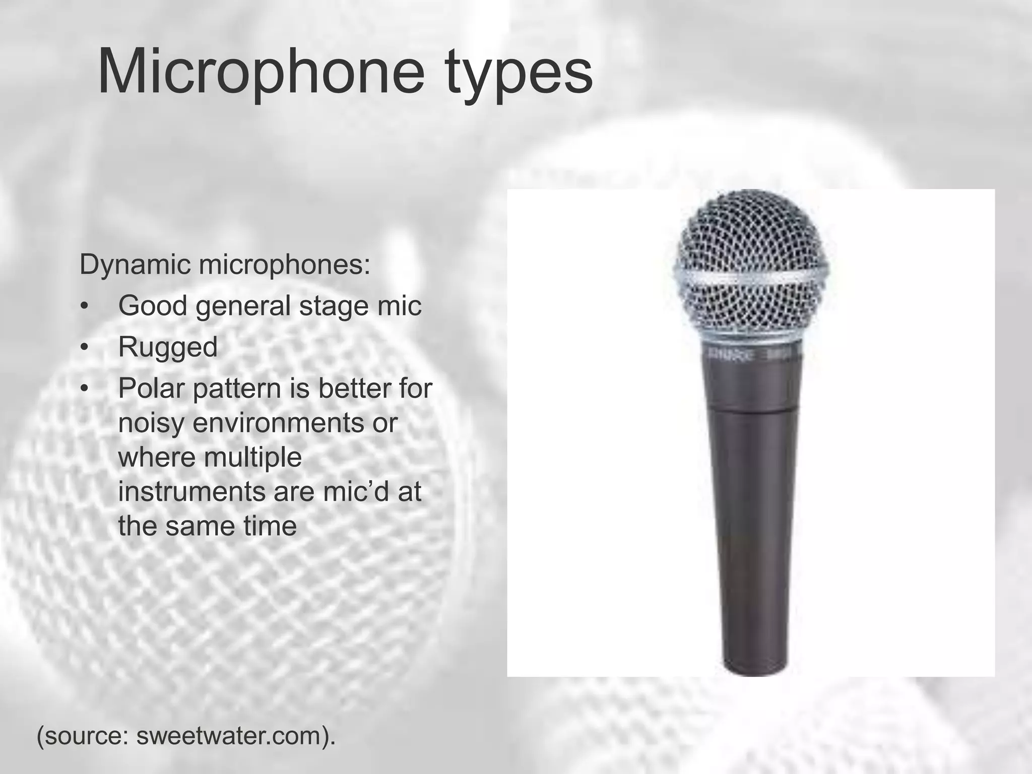 Intro to Music Production: assignment 1 (microphone types and polar ...