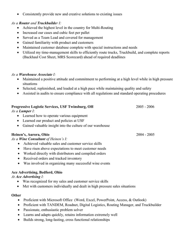 JM resume | DOC | Logistics | Business