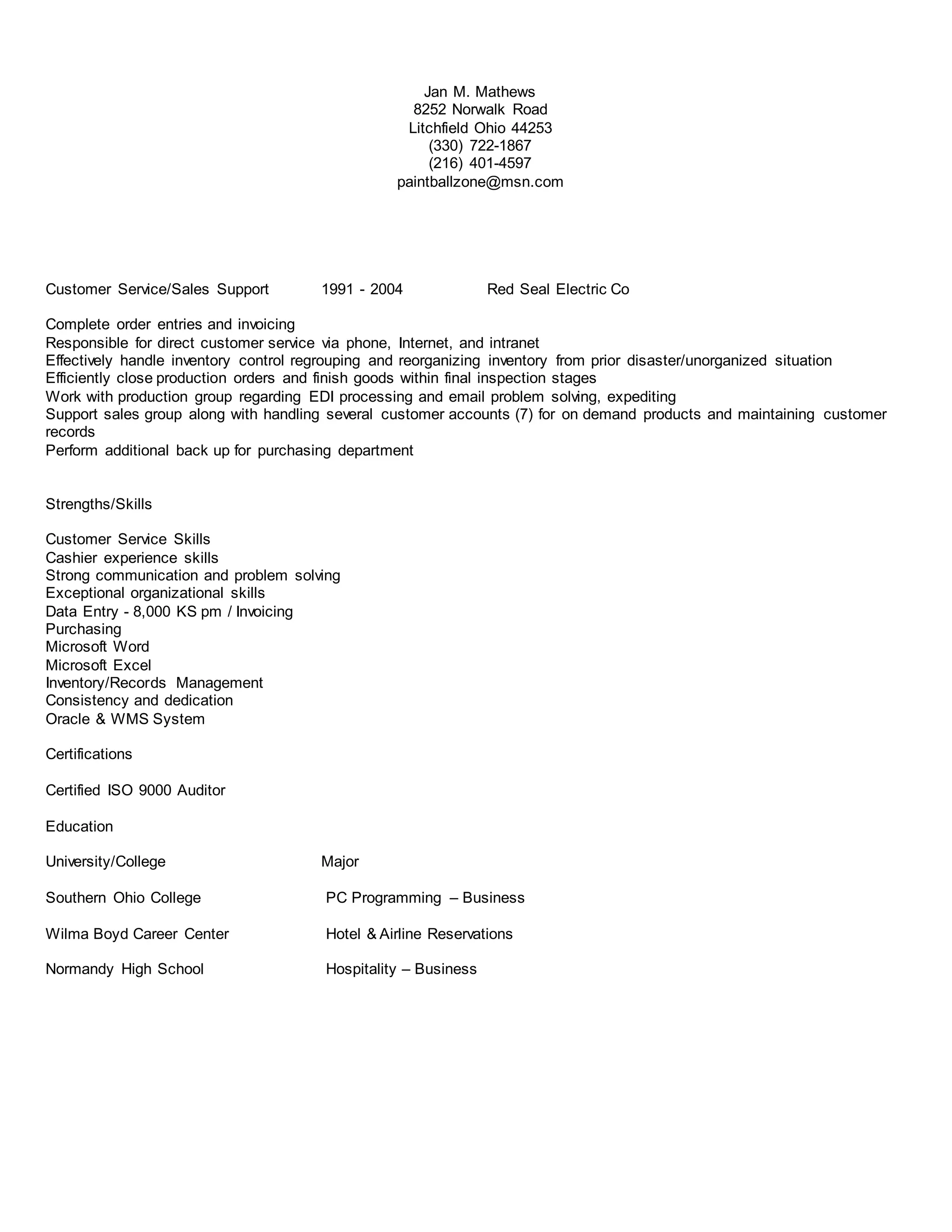 Jm resume word 2014r | DOCX | Logistics | Business