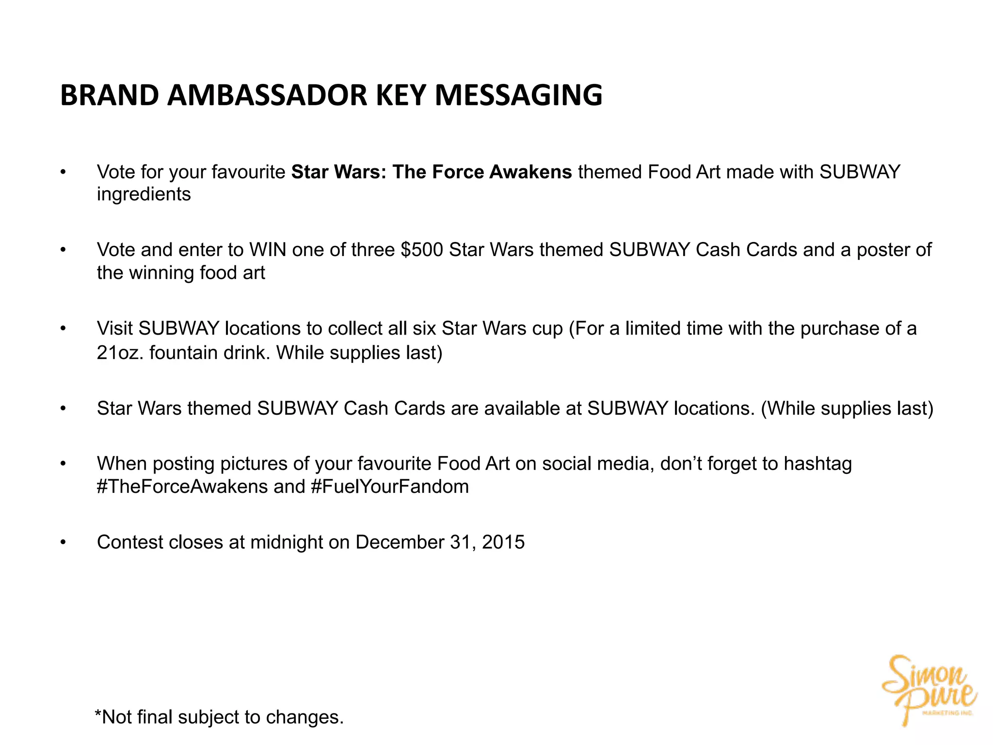 Subway Star Wars Training Manual | PDF