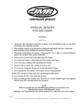 Jmr manual | PDF