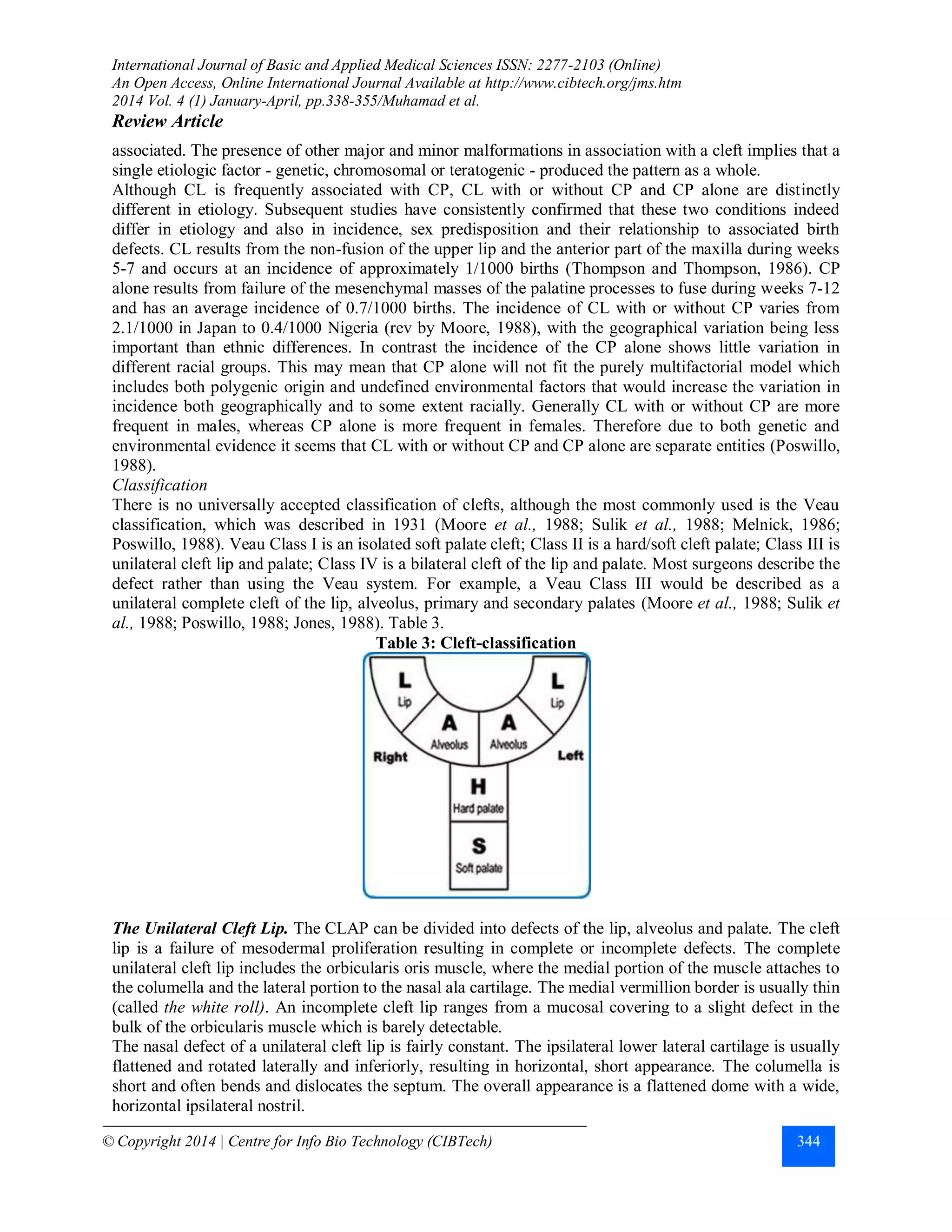 CLEFT LIP AND PALATE; A COMPREHENSIVE REVIEW | PDF