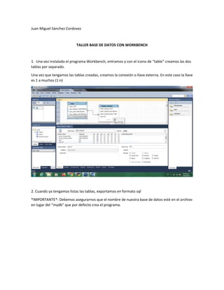 MANUAL DE DESPLIEGUE BASE DE DATOS CON WORKBENCH | PDF | Databases | Computer Software and ...