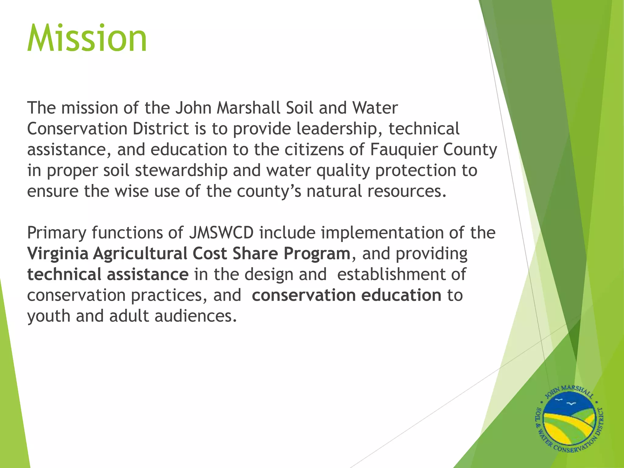 John Marshall Soil and Water Conservation District - FY2024 Services | PPTX