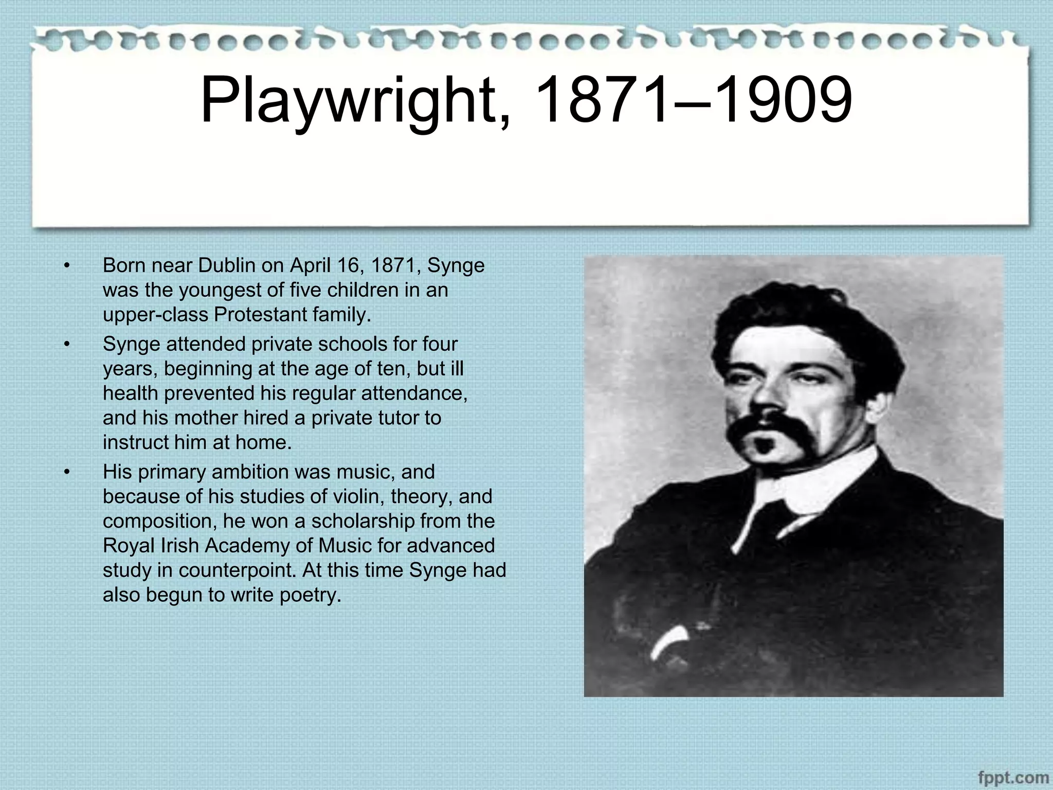 J. M. Synge The Playboy of the Western World | PPTX
