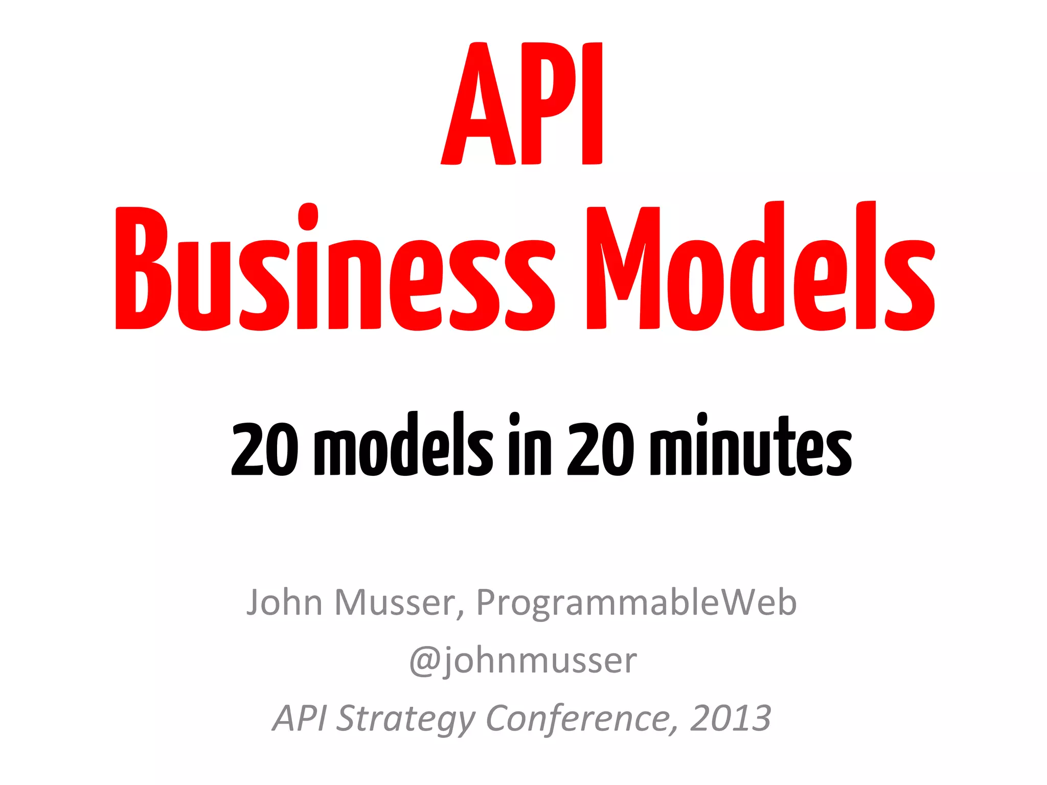 API Business Models | PDF