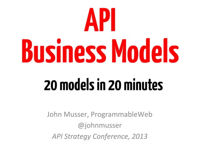 API Business Models | PPT