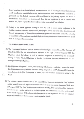 Dr. Julie Oseko JMVB Determination | PDF