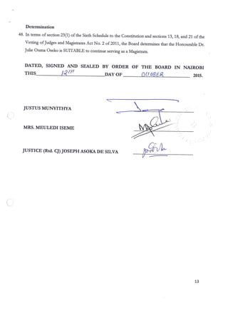 Dr. Julie Oseko JMVB Determination | PDF